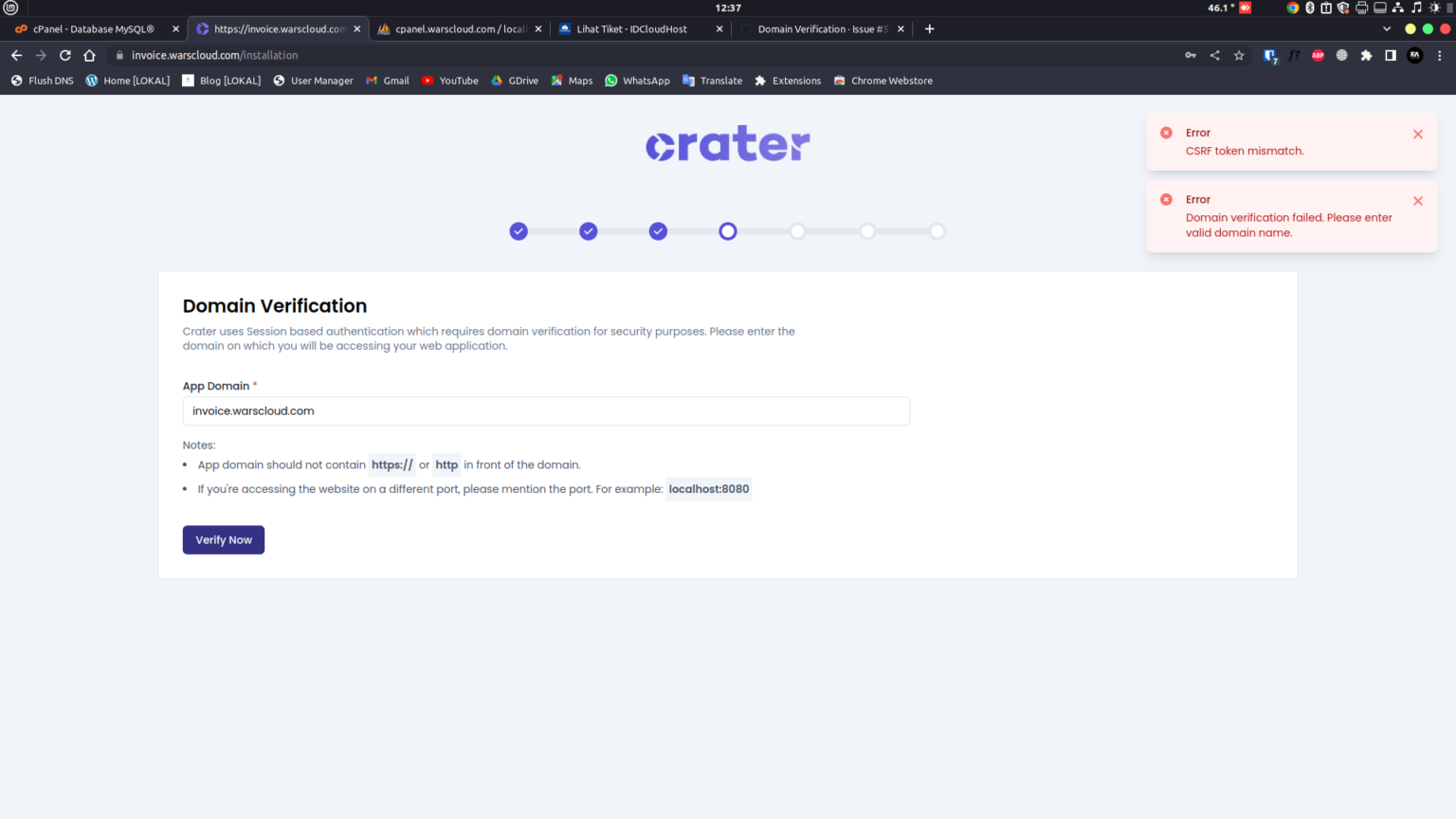 Instalasi Crater Invoice – Blog Warscloud