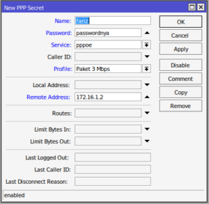 Konfigurasi PPPOE Server dan PPPOE Client – Blog Warscloud
